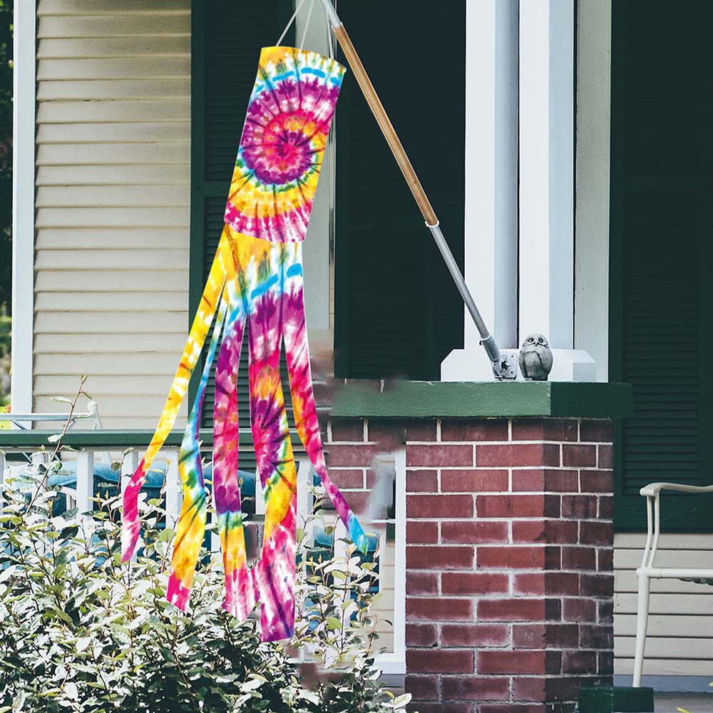 Bouanq Halloween Tie Dye Windsock Flag Rainbow Color Tails Design ...