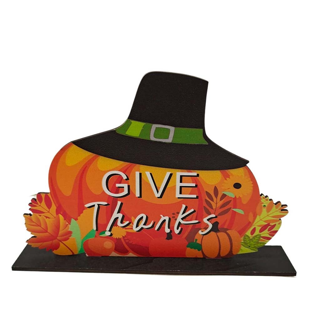 Bouanq Happy Thanksgiving Wooden Centerpiece Sign Decoration- , Boo ...