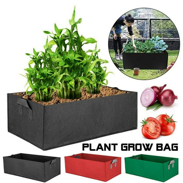 Bouanq Plant Stand Indoor Plant Grow Bags Rectangular, Fabric Grow Bags ...