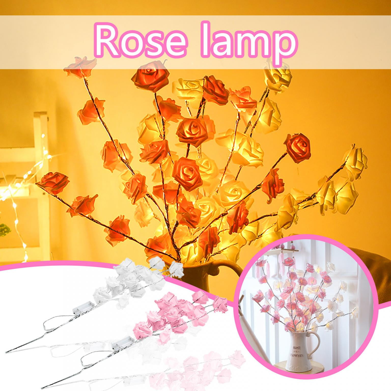 Bouanq Rose Branch String Linghts 22 inch Lighted Fairy Twig Branch ...