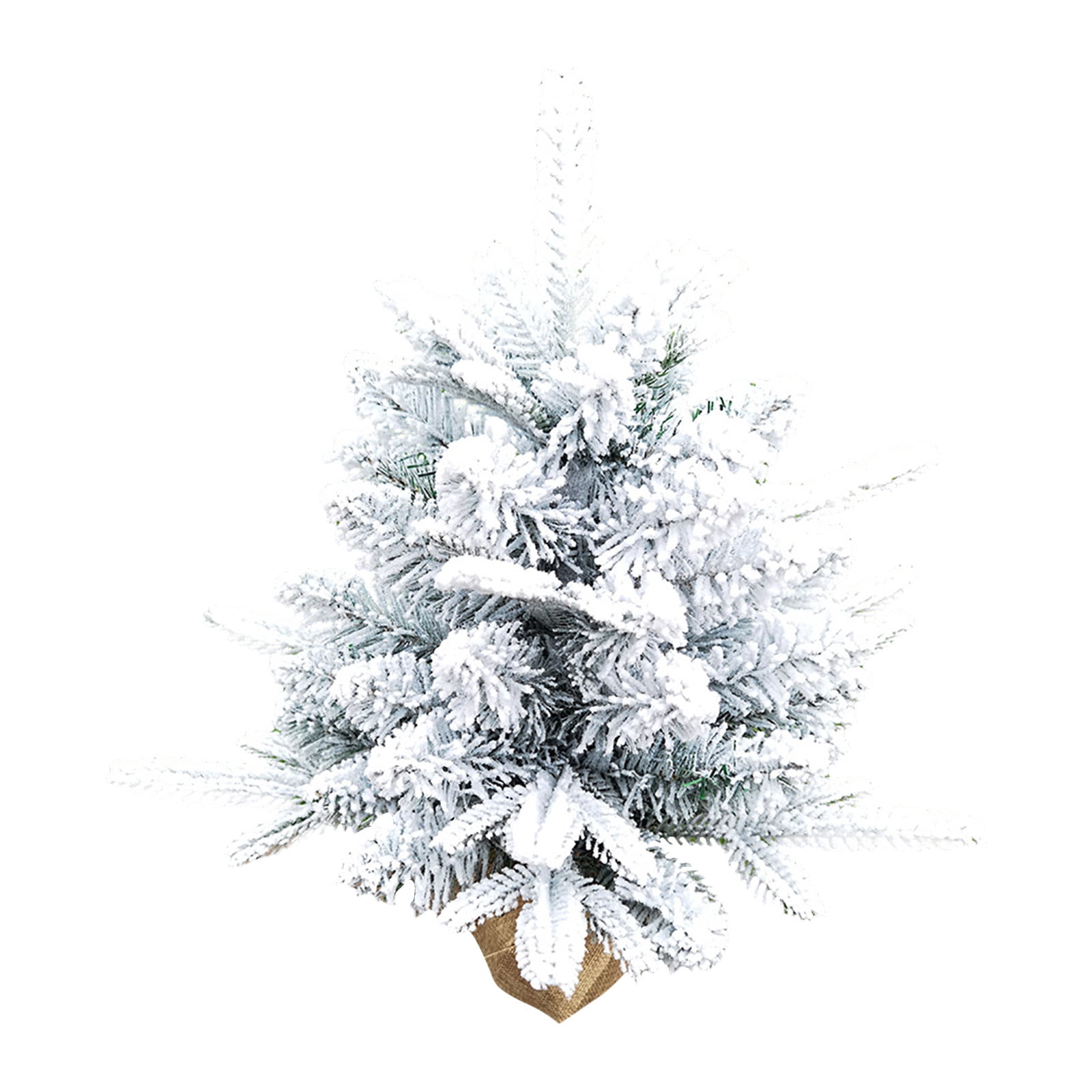 Bouanq Tabletop Mini Christmas Tree, 15 inch Artificial Flocked Desktop ...