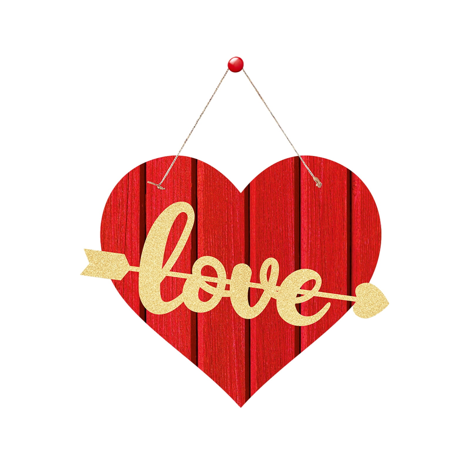 Bouanq Valentine's Day Decor Love Heart Sign Valentine's Day Wooden ...