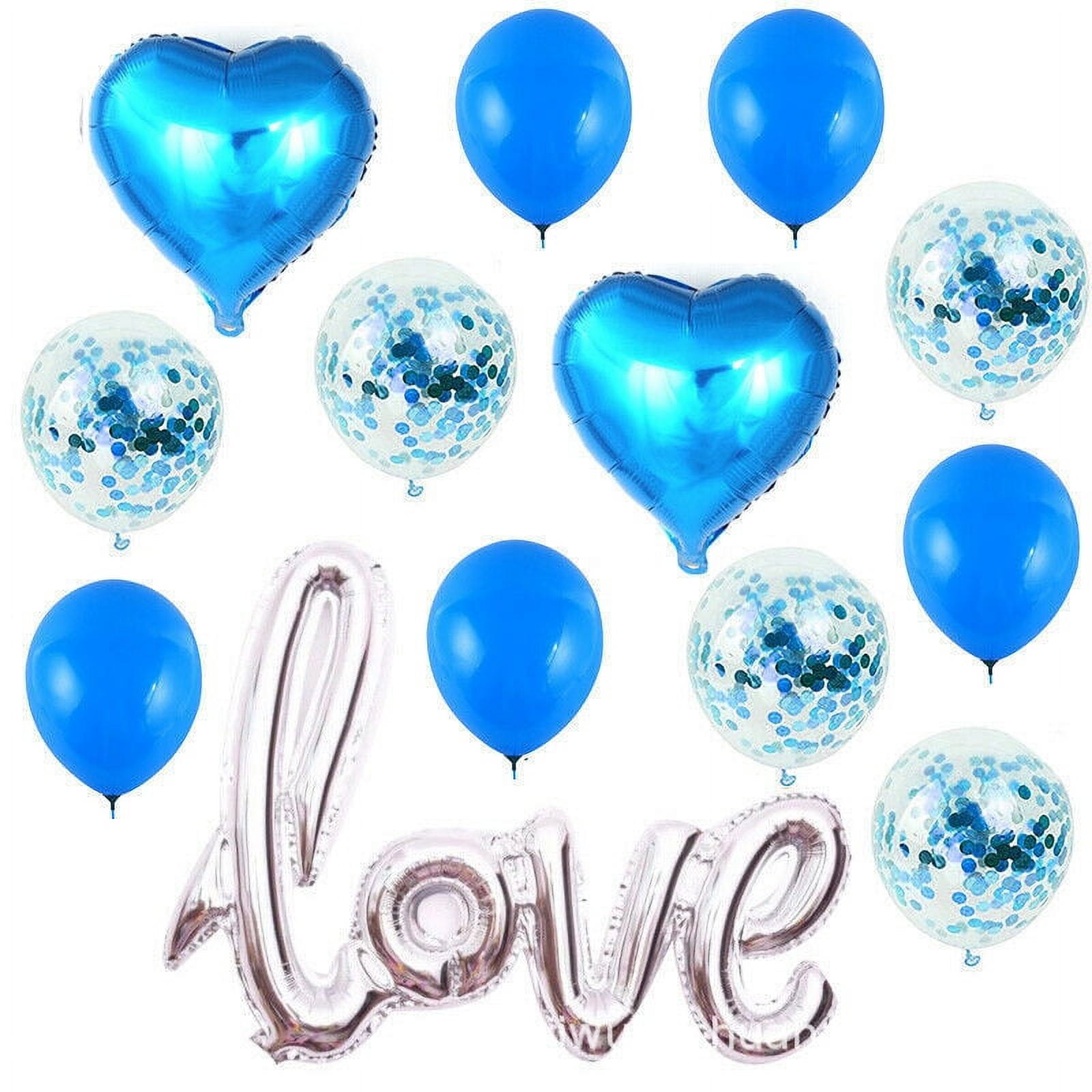 Chmadoxn Valentine's Day Royal Blue Love Balloons Set, Includes Love ...