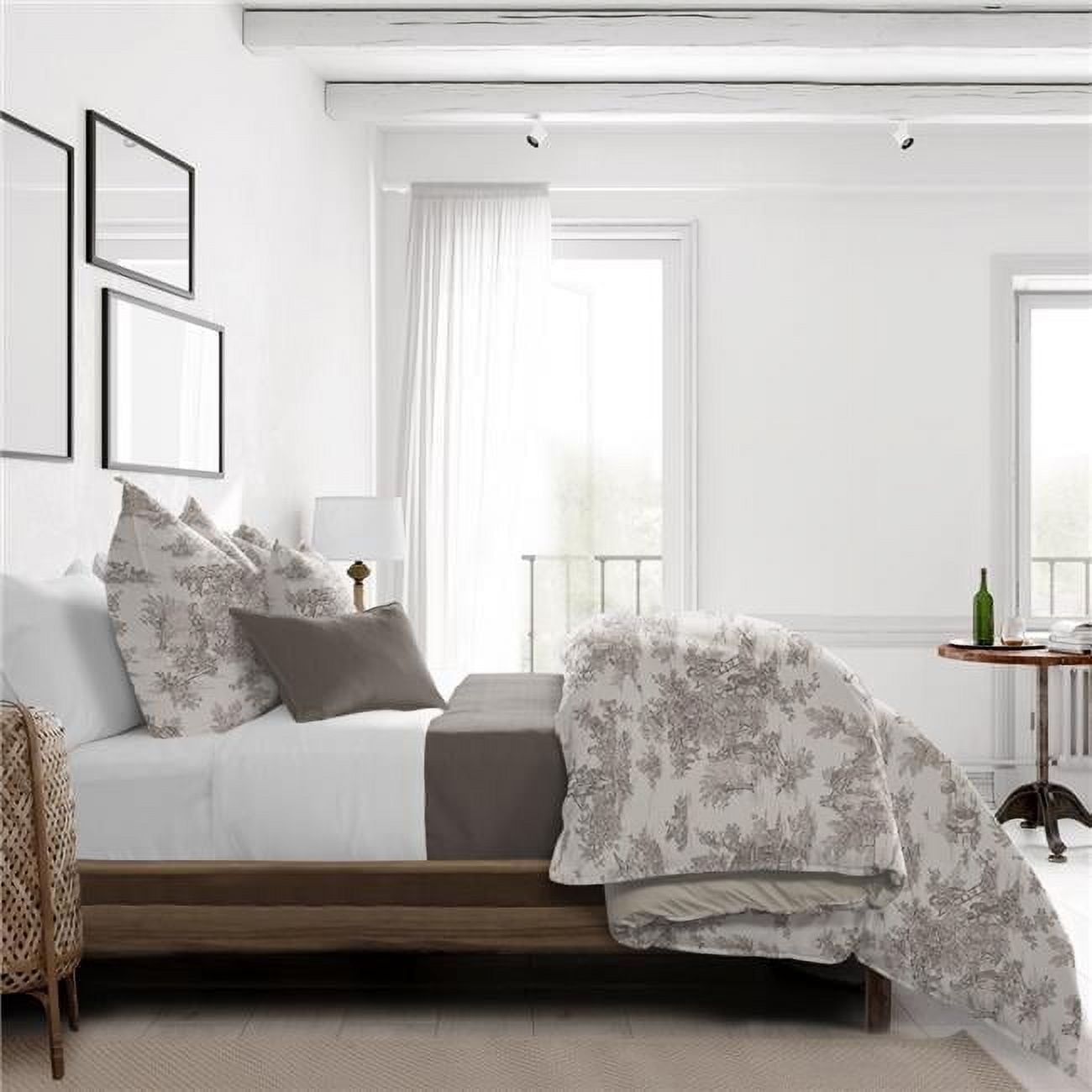 Bouclair Comforter & 1 Pillow Sham Set, Beige - Twin Size - 2 Piece ...