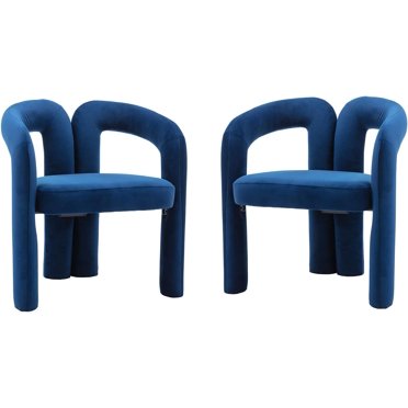 Guyou Modern Linen Dining Chair Set of 3, Mid-century Upholstered ...