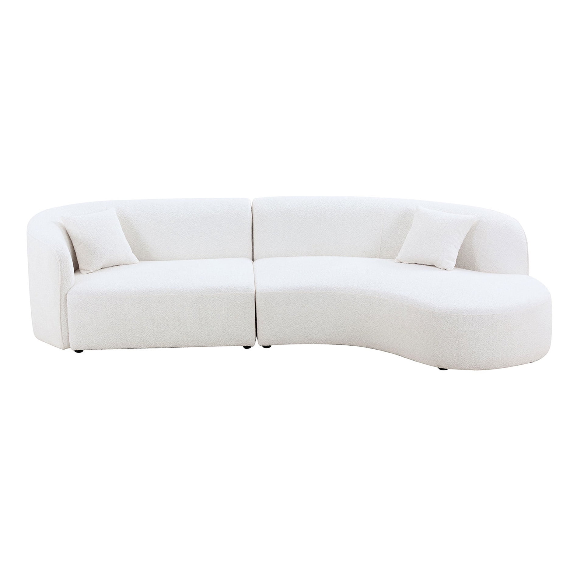Boucle Couch Softness | Curved Sofa with Chaise | Bring a Timeless Look ...
