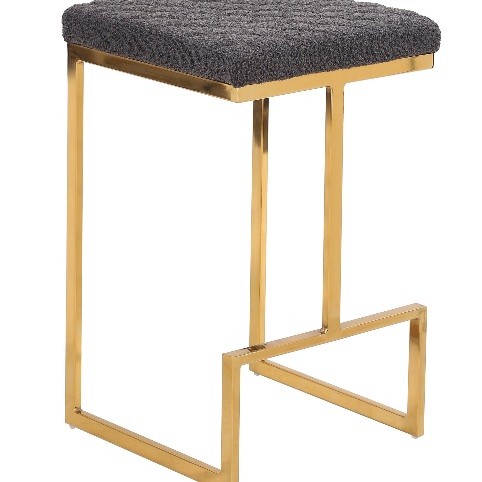 Boucle Fabric Stool with Mid-Century Flair+Stable Build”-“Hotel Lobby ...
