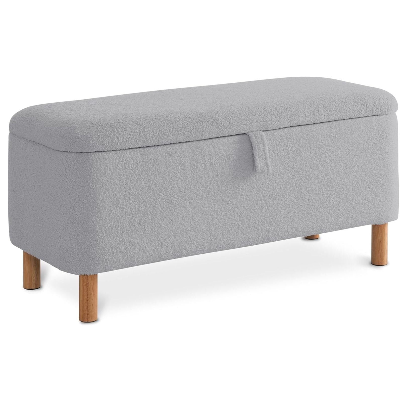 Boucle Storage Ottoman Bench for Bedroom end of Bed, Upholstered Shoe ...