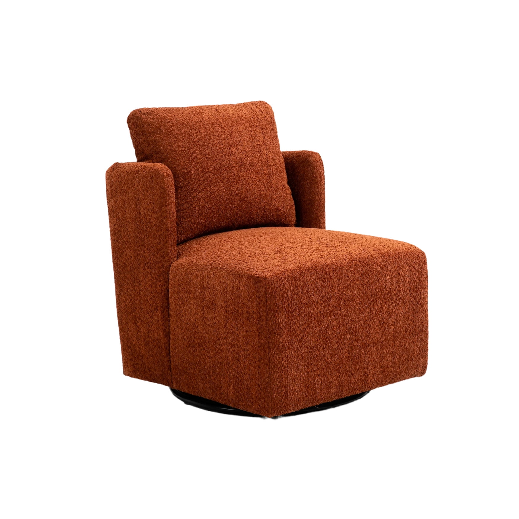 Triple Tree Boucle Swivel Accent Chair, 360° Swivel, Metal Base ...