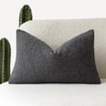 Boucle Throw Pillow Cover, Solid Textured Lumbar Cushion Case, Cozy ...