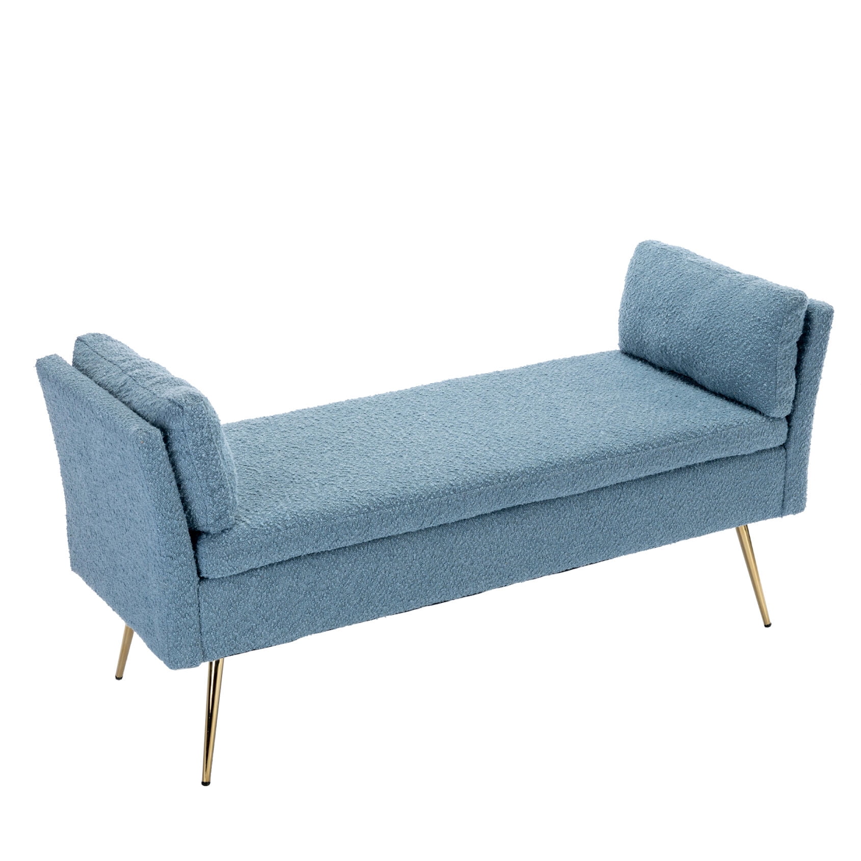 Boucle Upholstered Entryway Bench, End of Bed Bench for Bedroom with ...