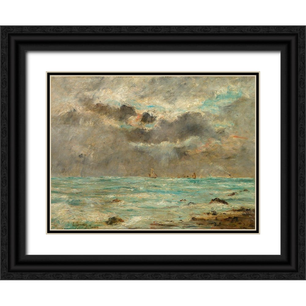 Boudin, After Eugene 24x19 Black Ornate Wood Framed with Double Matting ...