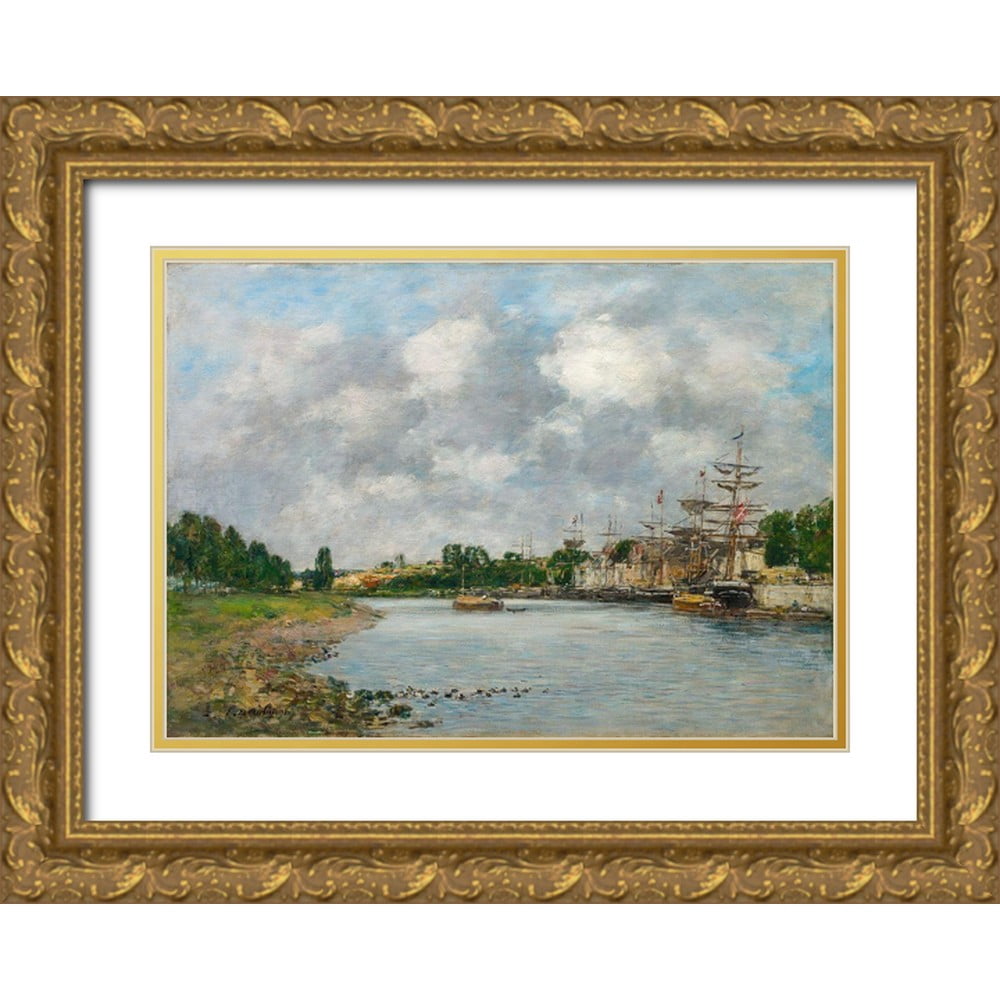 Boudin, Eugene 14x11 Gold Ornate Wood Framed with Double Matting Museum ...