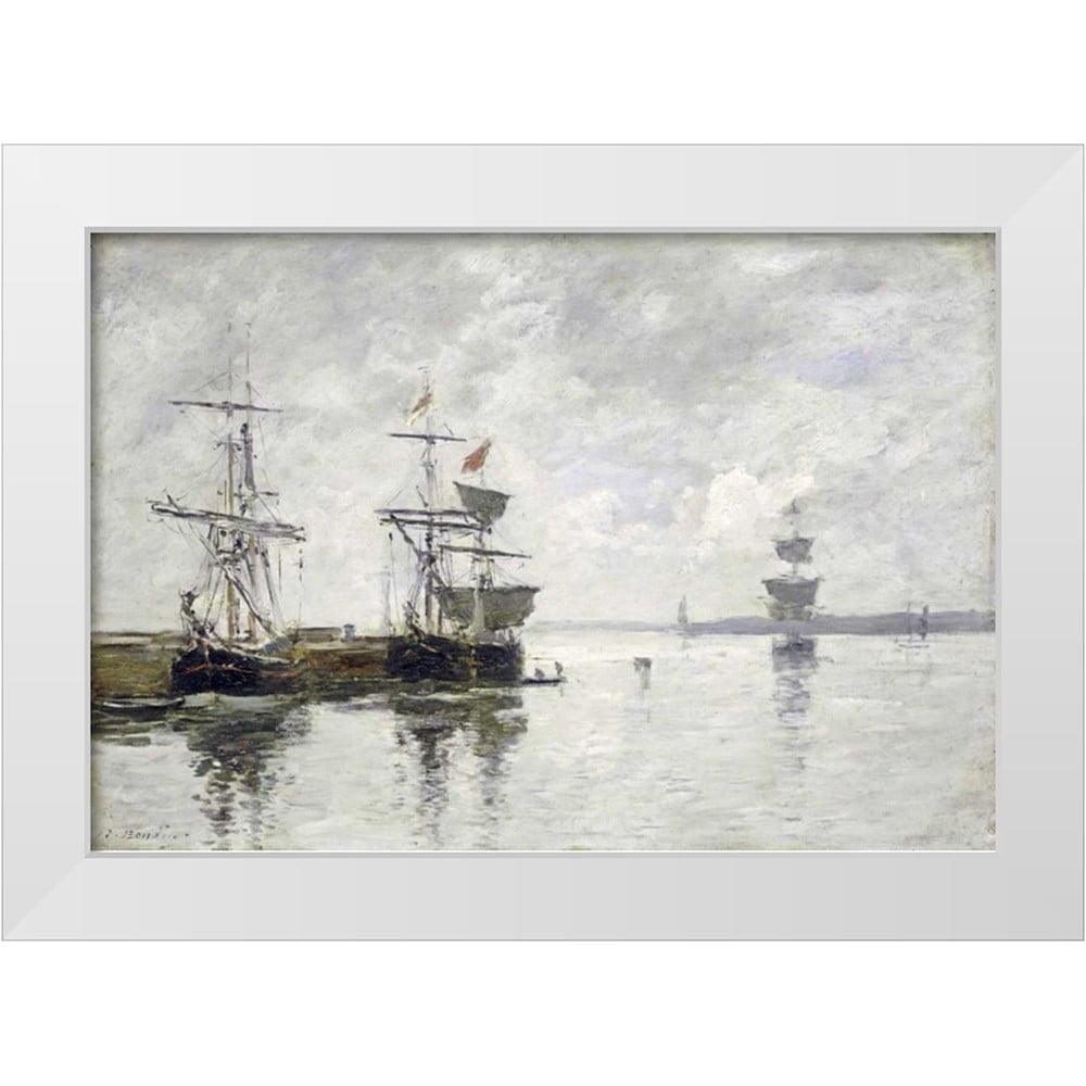 Boudin, Eugene 18x14 White Modern Wood Framed Museum Art Print Titled ...