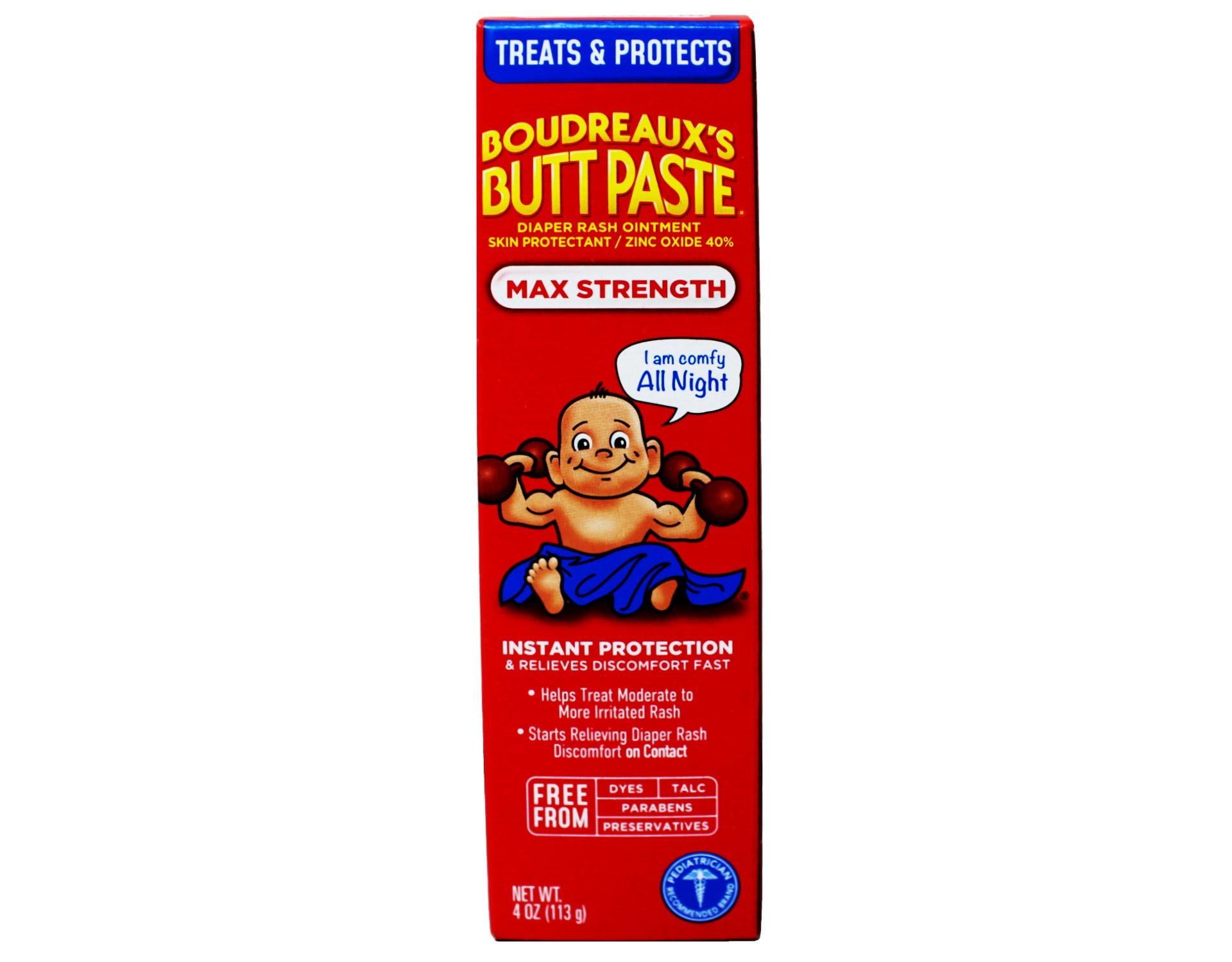 Boudreaux's Butt Paste Maximum Strength Diaper Rash Cream, Ointment for ...