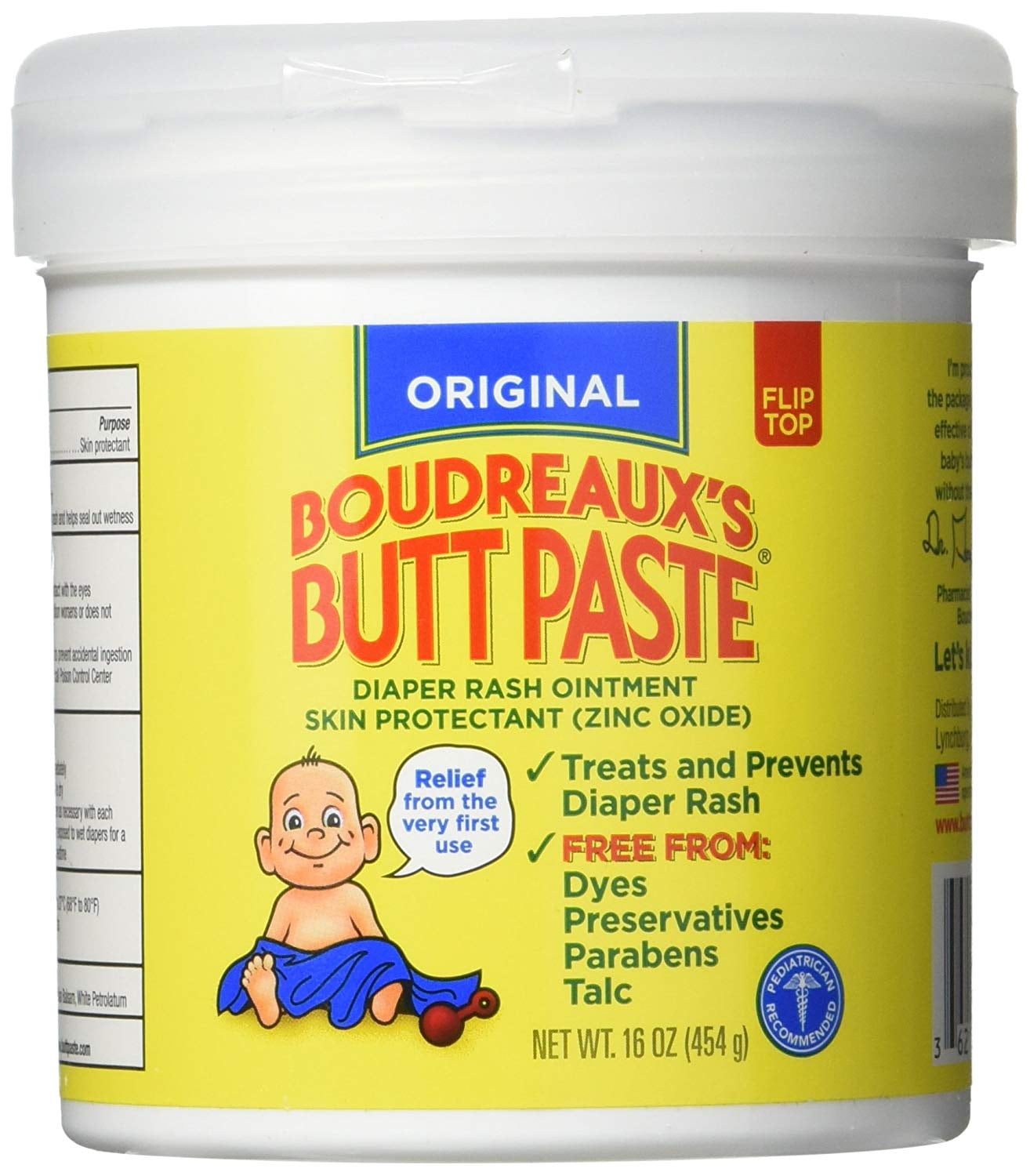 Boudreaux's Butt Paste Original Diaper Rash Cream, Ointment for Baby ...