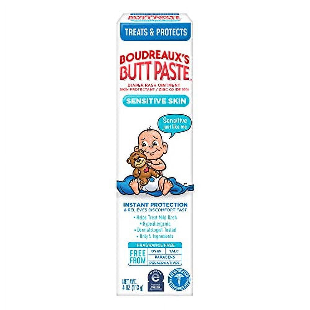 Boudreaux's Butt Paste for Sensitive Skin Diaper Rash Cream, Ointment ...
