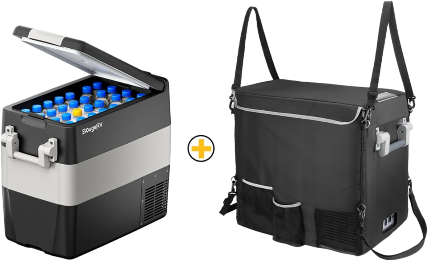 BougeRV 12V Portable Refrigerator Fridge Freezer Portable Car Fridge 53 ...