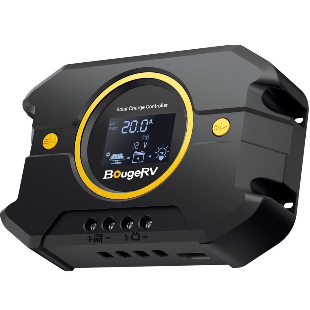 BougeRV 20A PWM Solar Charge Controller 12V/24V, Negative Ground Solar ...
