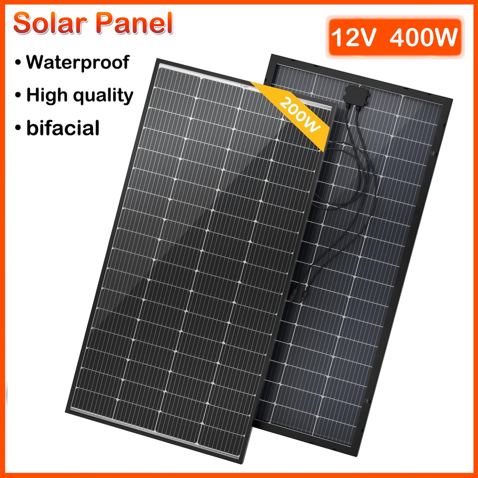 BougeRV BIFACIAL 400W 10BB Solar Panel 23% High-Efficiency for RV ...