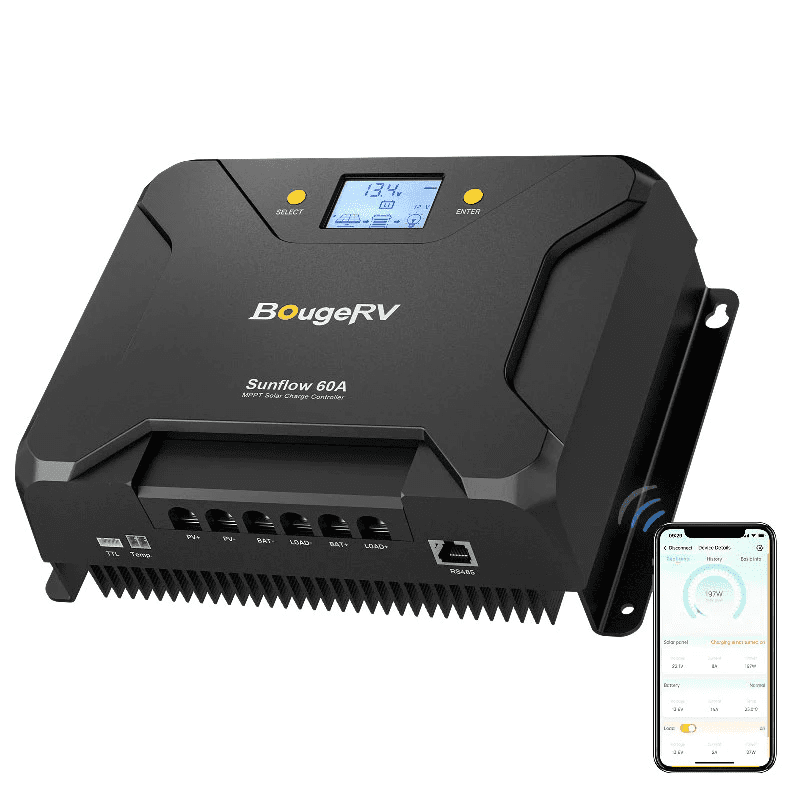 Bougerv Sunflow 60a Mppt Solar Charge Controller 12v 24v Dc Input With