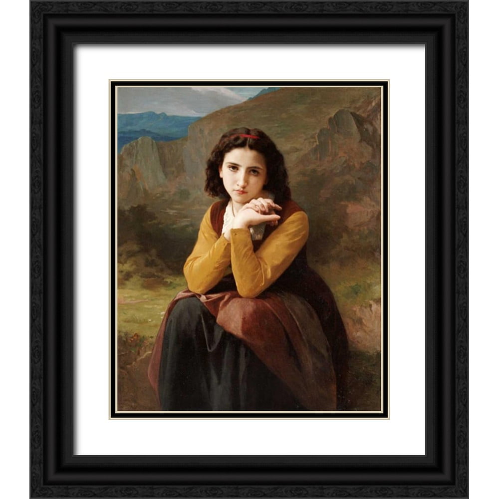 Bouguereau, William-Adolphe 26x31 Black Ornate Wood Framed with Double ...