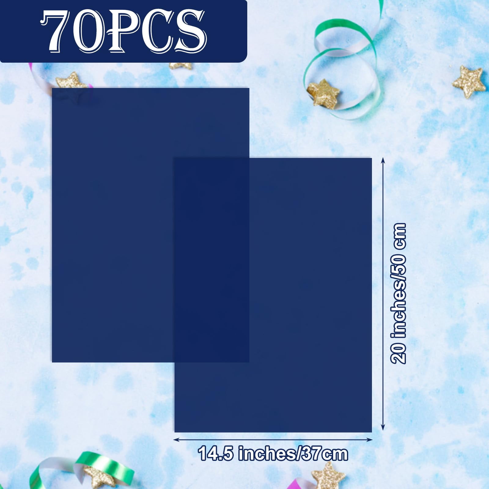 Bouiexye 70 Sheets AJH3 Navy Blue Tissue Paper, 20 x 14.5 inches ...