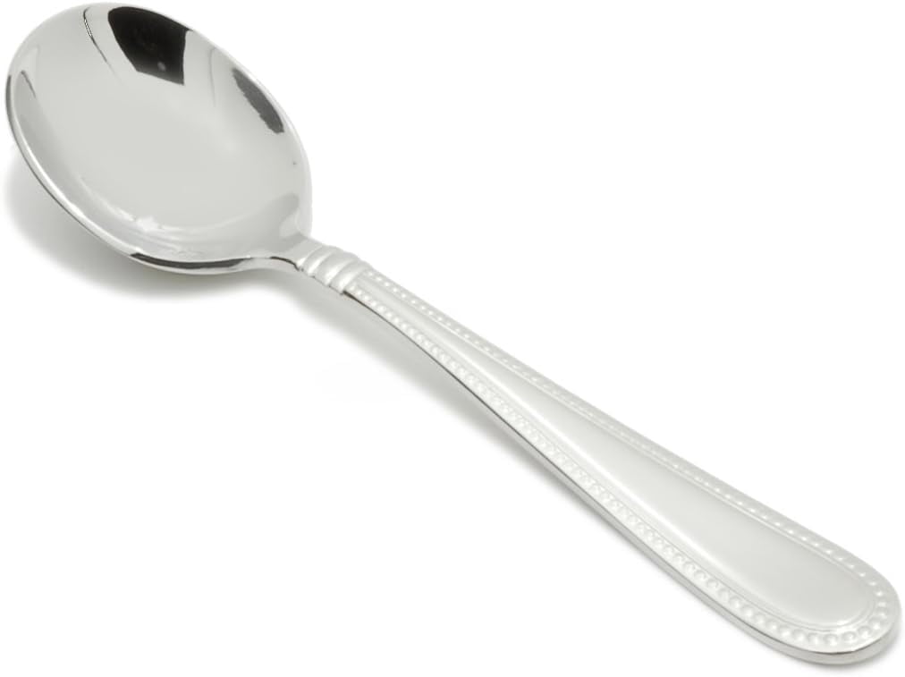 Bouillon Spoon, Set of 12 - Caviar 18/10 Stainless Steel Flatware ...