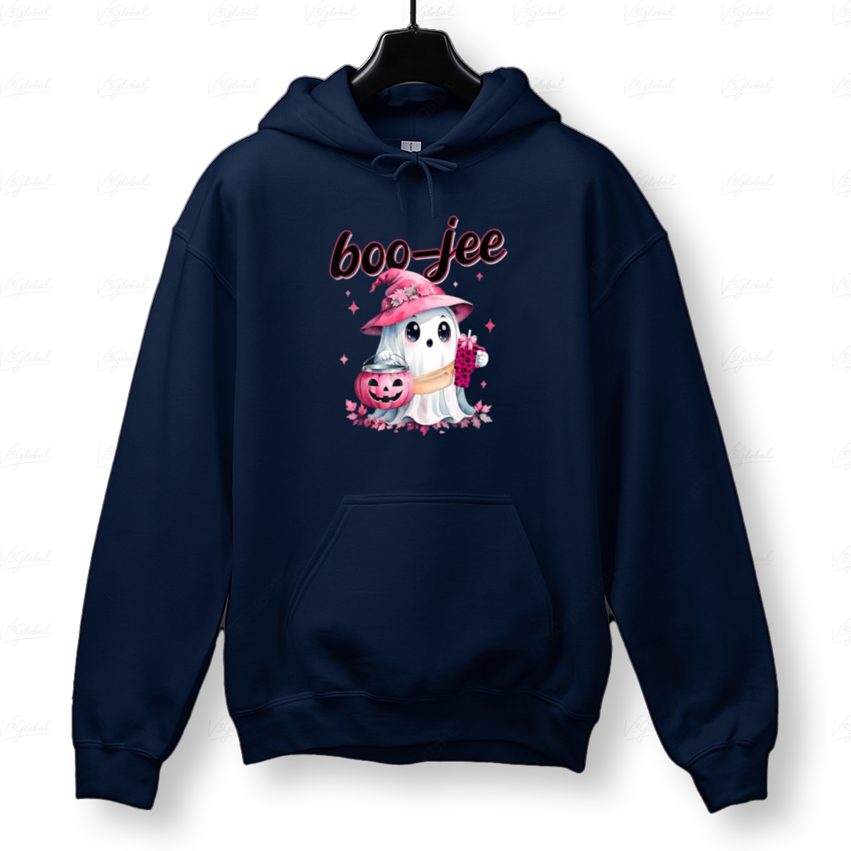 Boujee Boo Jee Spooky Ghost Pink Halloween Pumpkin Pun Style Hoodie ...