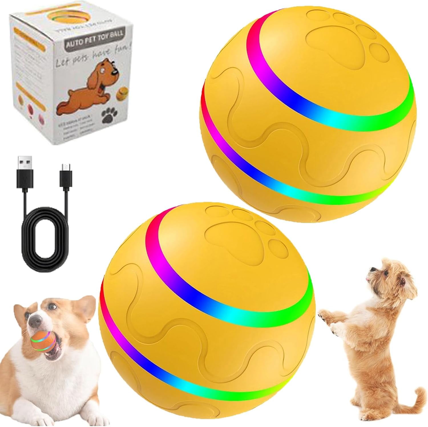 Boujee Gravity Bounce Ball, Boujee Flow Dog Toy, Interactive Dog Activated Automatic Rolling ...