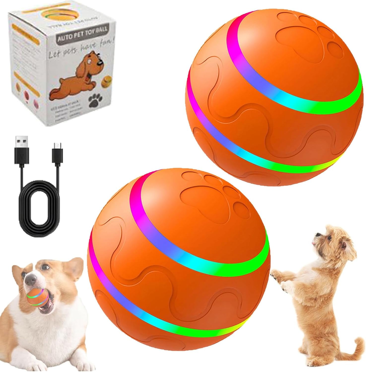 Boujee Gravity Bounce Ball, Boujee Flow Dog Toy, Interactive Dog Activated Automatic Rolling ...