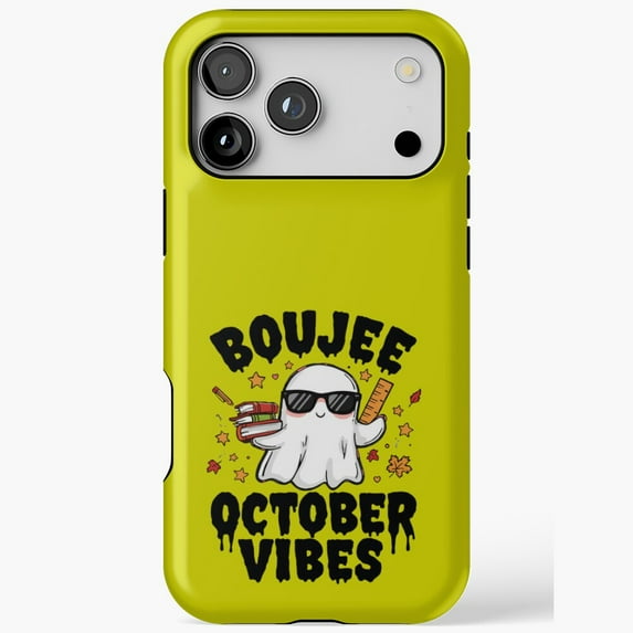 Boujee October Vibes Ghost Teacher Halloween Pun Phone Case for iPhone ...