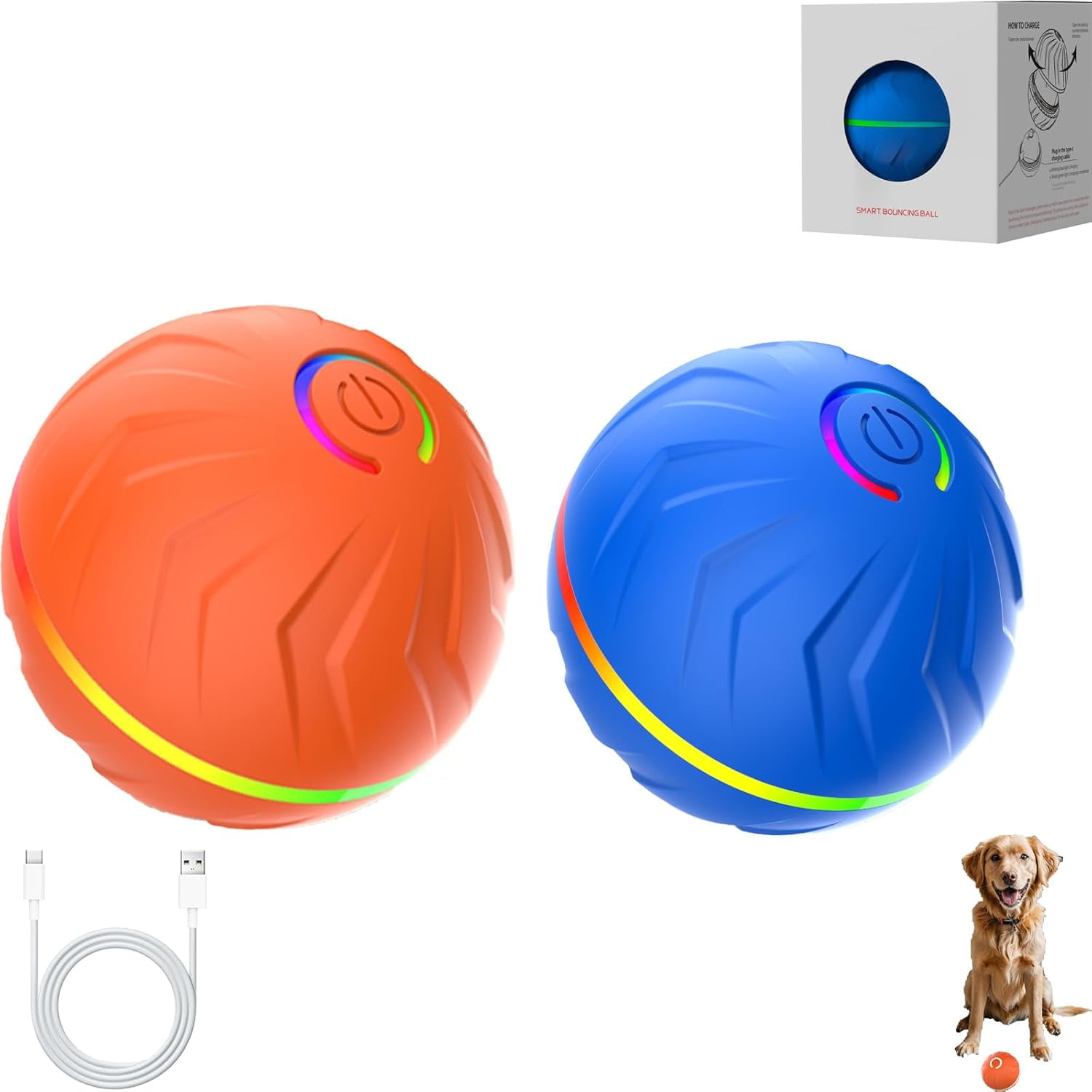 Boujees Gravity Bounce Ball, Interactive Dog Bounce Toys Balls, Smart ...