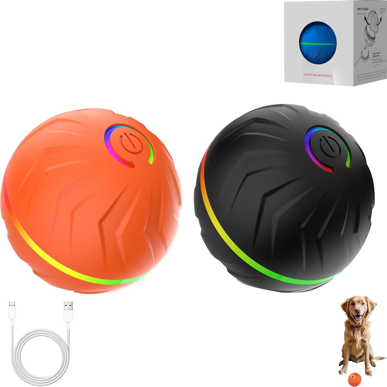 Boujees Gravity Bounce Ball, Interactive Dog Bounce Toys Balls, Smart ...