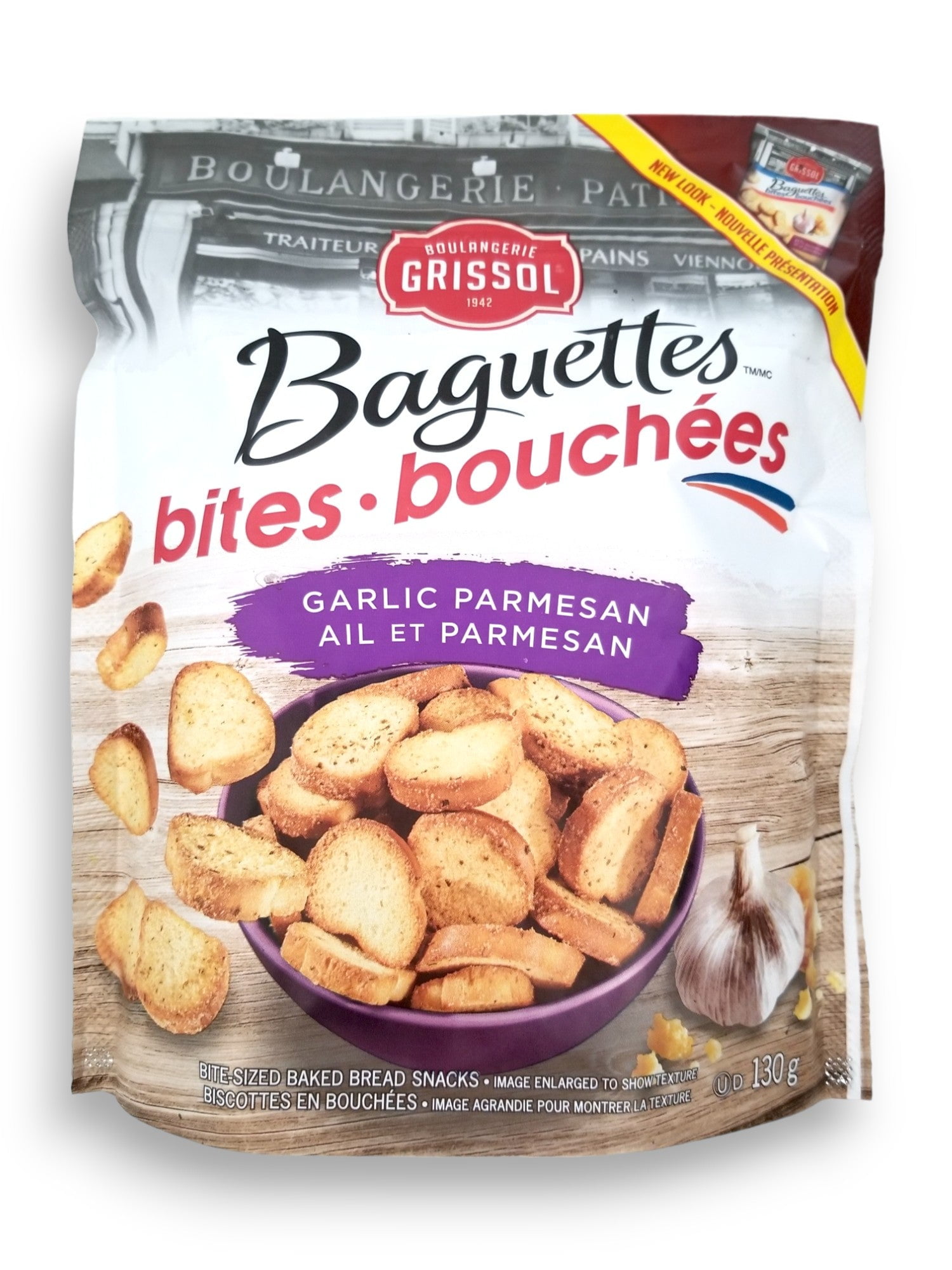 Boulangerie Grissol Baguettes Bites, Garlic Parmesan, 130g/4.9 oz ...