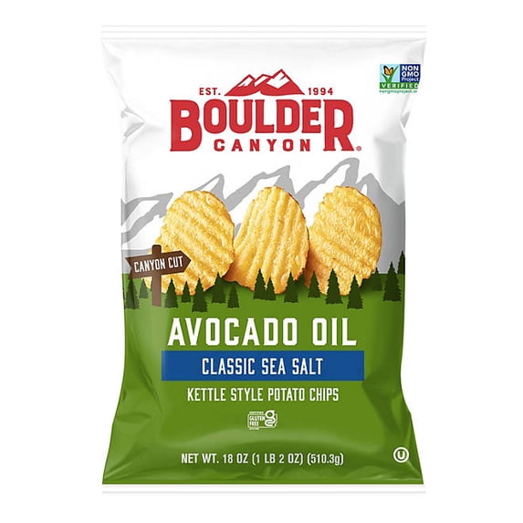 Boulder Canyon Avocado Oil Potato Chips, Large 18 oz. - Walmart.com