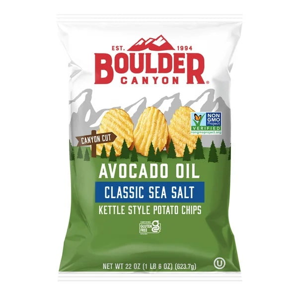 Boulder Canyon Avocado Oil Chips, Classic Sea Salt (22 Ounce) - Walmart.com