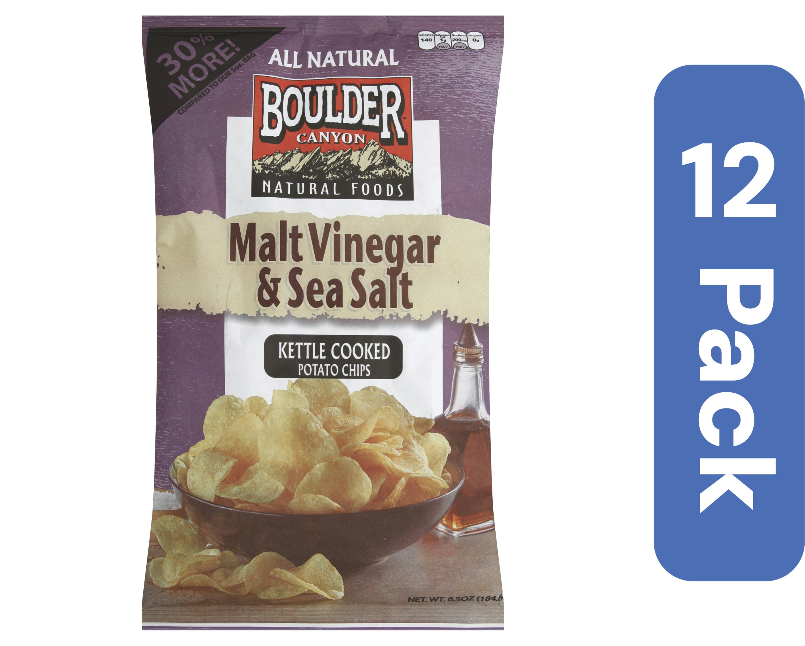 Boulder Canyon Chip Cut Malt Vinegar & Sea Salt (Pack of 12) - Walmart.com