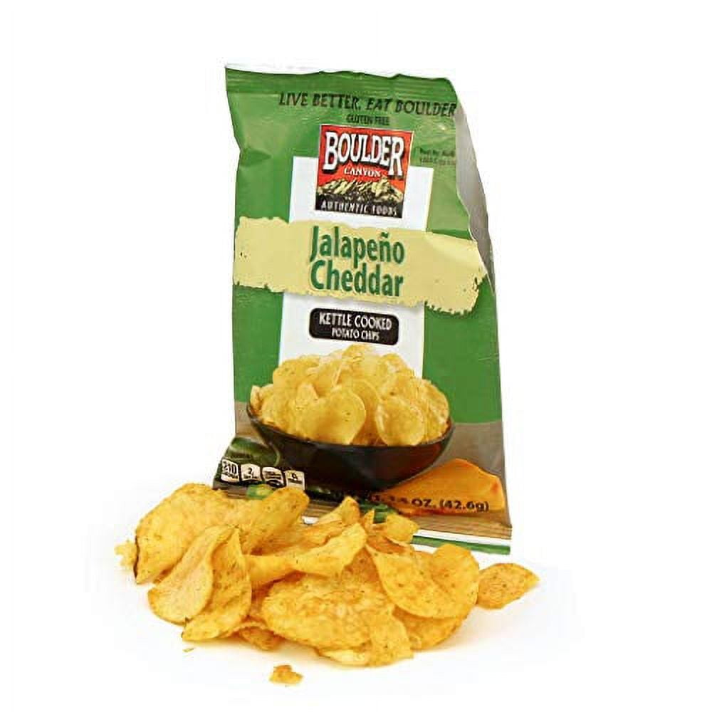 Boulder Canyon Jalapeno Cheddar Kettle Cooked Potato Chips, Gluten Free ...
