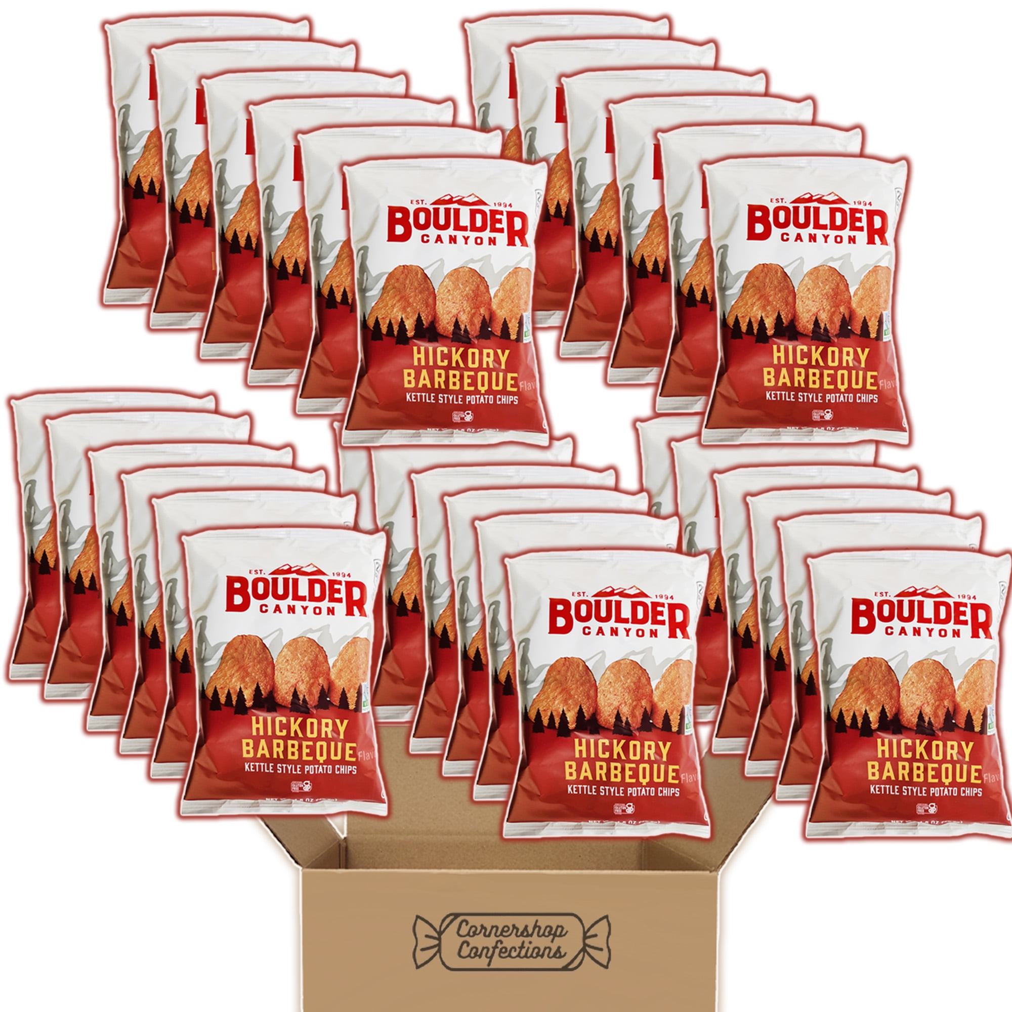 Boulder Canyon Kettle Chips Hickory Barbecue Bulk Pack - 30 ...