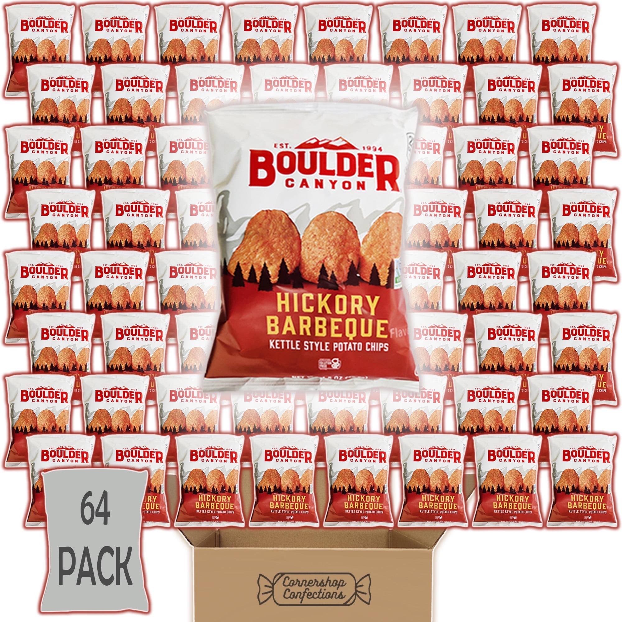 Boulder Canyon Kettle Chips Hickory Barbecue Bulk Pack - 64 ...
