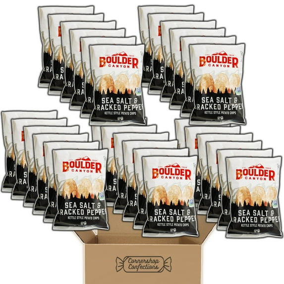 Boulder Canyon Kettle Chips Sea Salt & Cracked Pepper Bulk Pack - 30 ...