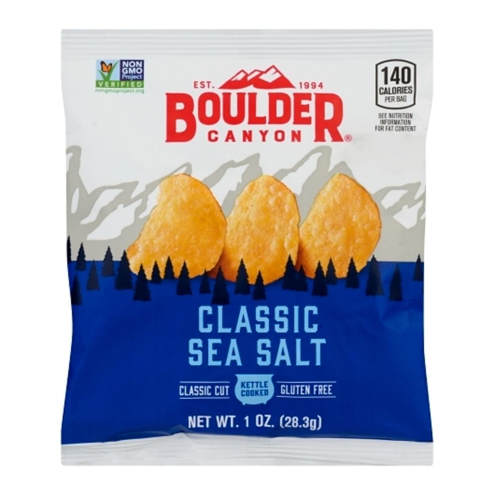 Boulder Canyon, Kettle Cooked Potato Chips, 1 Oz, Sea Salt, 72 Pack ...