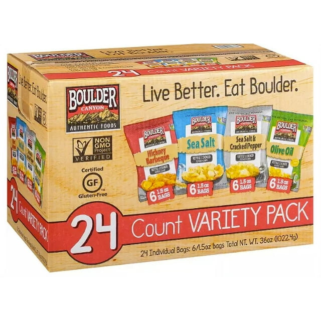 Boulder Canyon Gluten-Free Kettle Cooked Potato Chips Non-GMO Verified ...