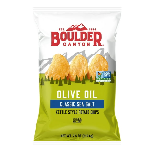Boulder Canyon Olive Oil Classic Sea Salt Kettle Style Potato Chips ...