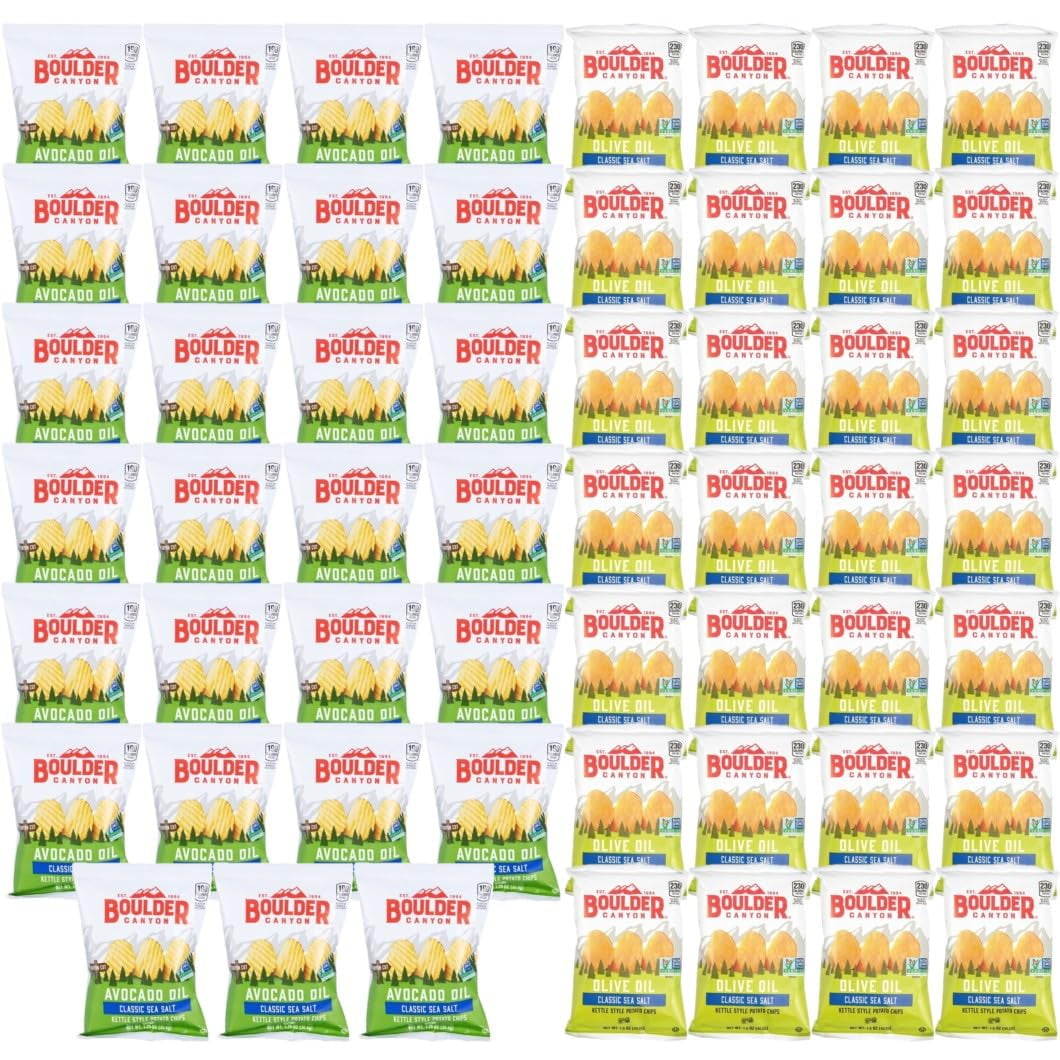 Boulder Canyon Olive Oil Kettle Cooked Potato Chips, 1.5 Ounce -- 55 ...