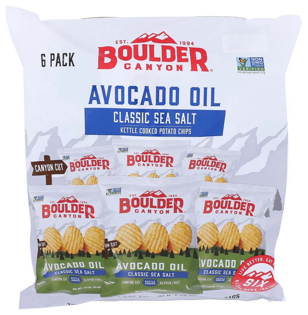 Boulder Canyon Avocado Oil Classic Sea Salt Kettle Cooked Potato Chips ...