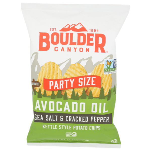 Boulder Canyon Sea Salt & Cracked Pepper Avocado Oil Canyon Cut Kettle ...
