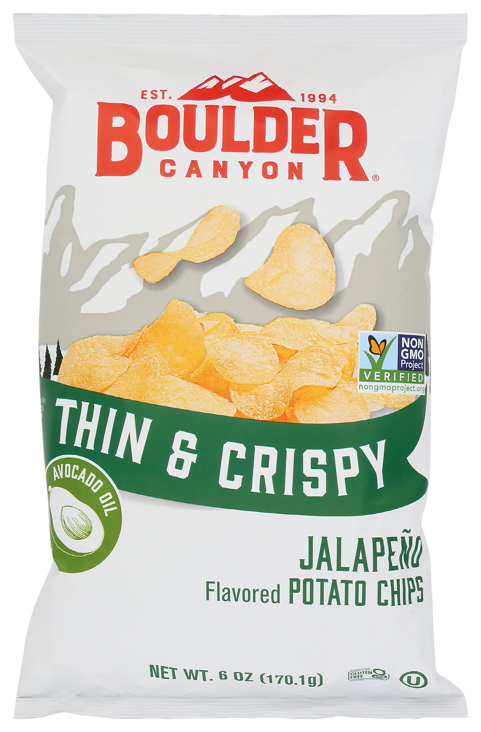 Boulder Canyon Thin & Crispy Potato Chips Avocado Oil 6 Ounce Pack Of ...