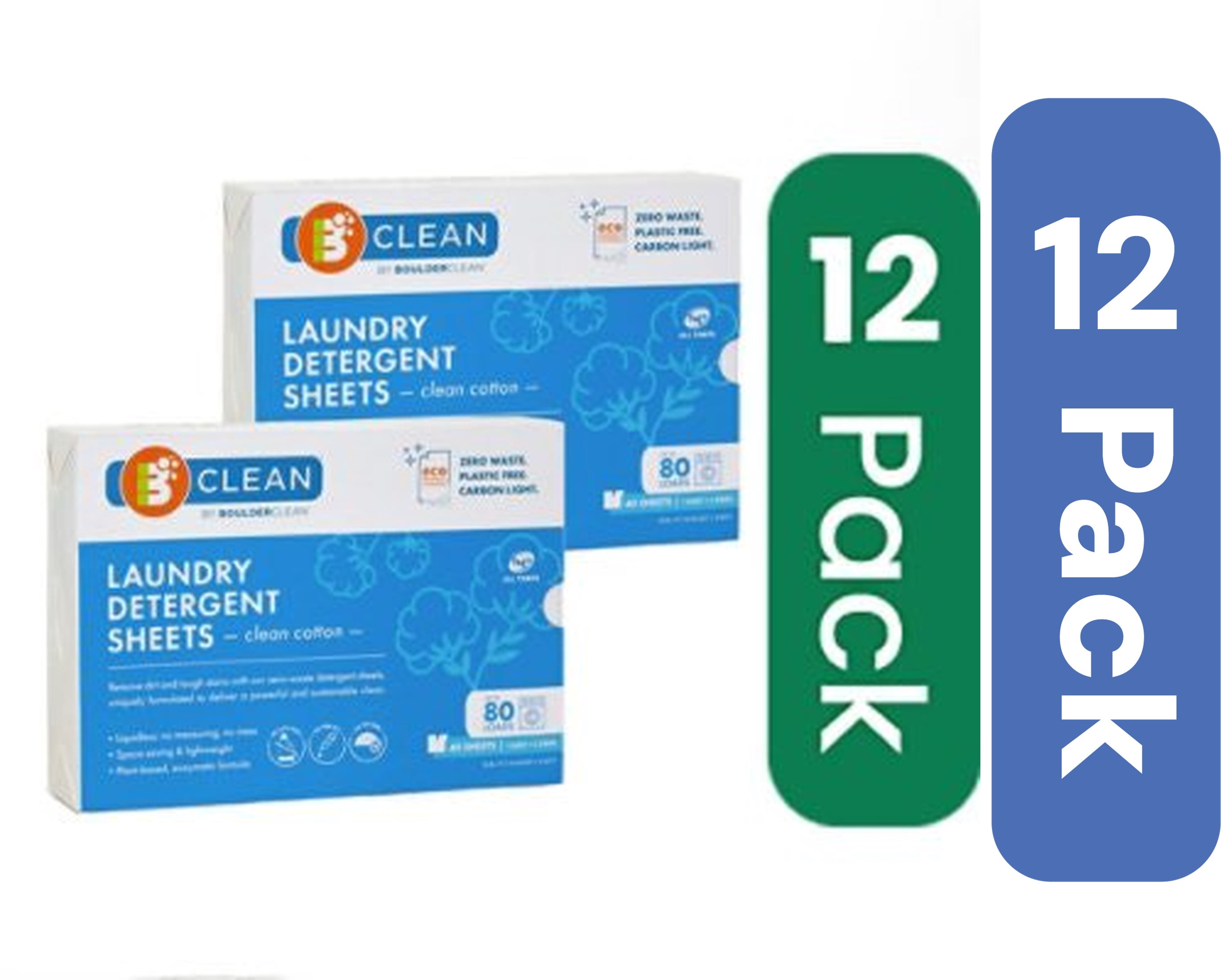 Boulder Clean - Clean Cotton Laundry Detergent Sheets - 40 Count (Pack ...
